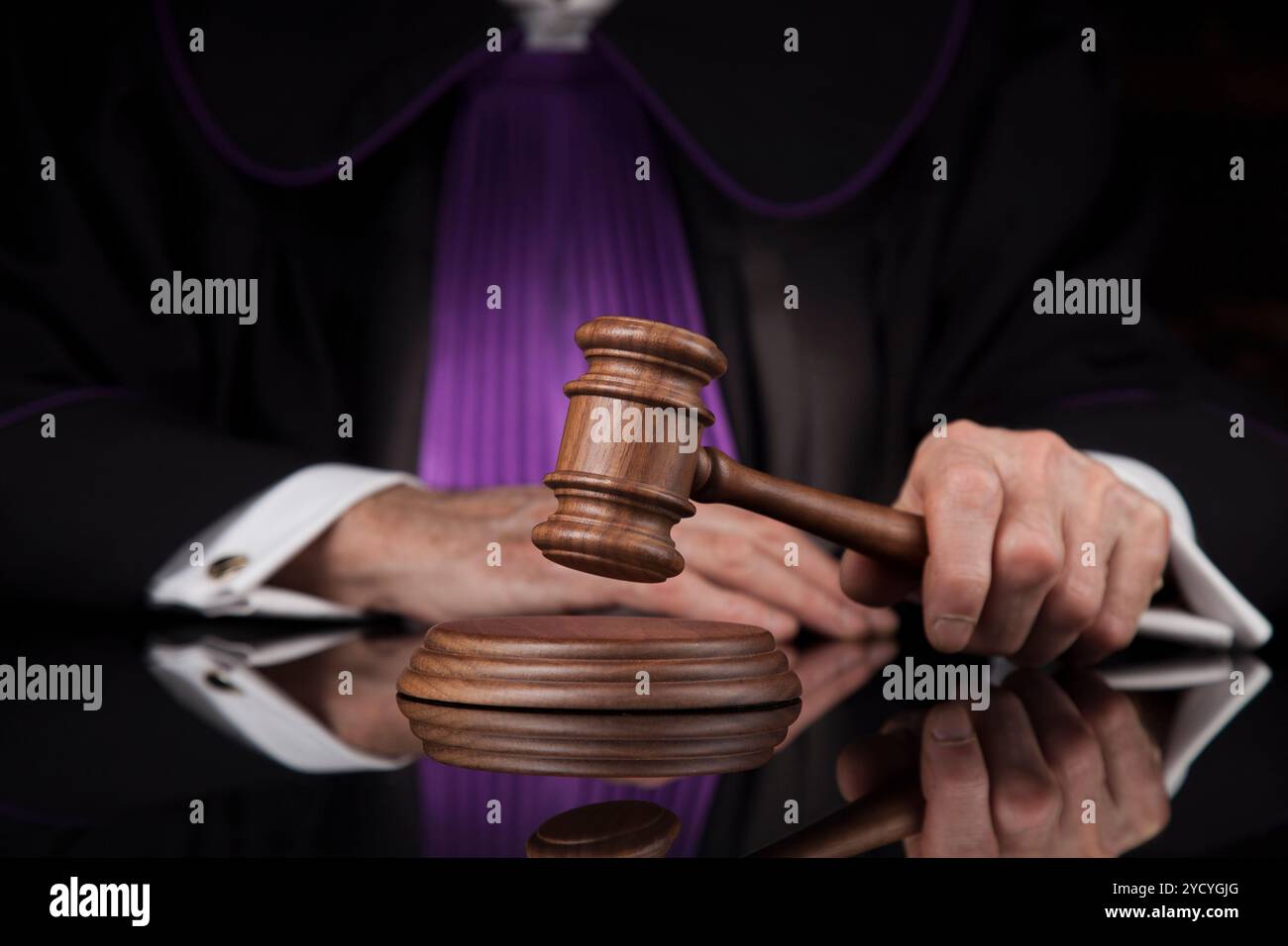 Justice and law concept. Male judge in a courtroom Stock Photo - Alamy