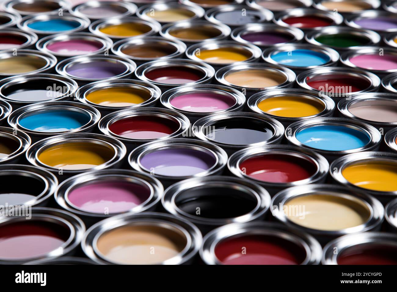 Colorful paint cans set Stock Photo - Alamy