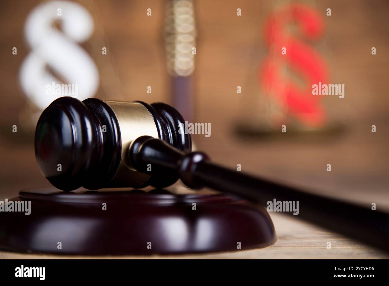 Mallet, Law, legal code and scales of justice concept and paragraph ...