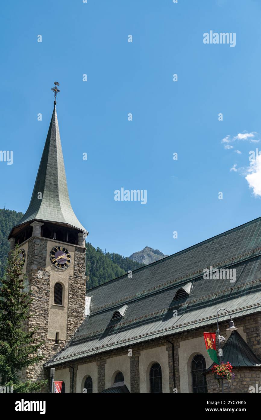Zermatt, Switzerland - July 27, 2024: Parish Church of St. Mauritius in ...