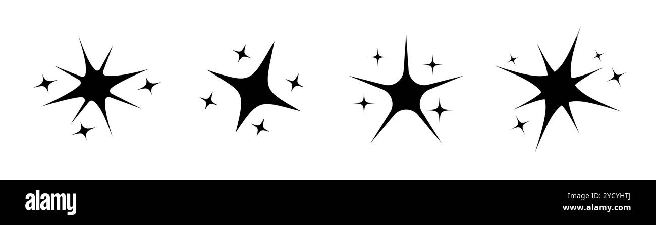 Collection of black sparkle icons Stock Vector Image & Art - Alamy