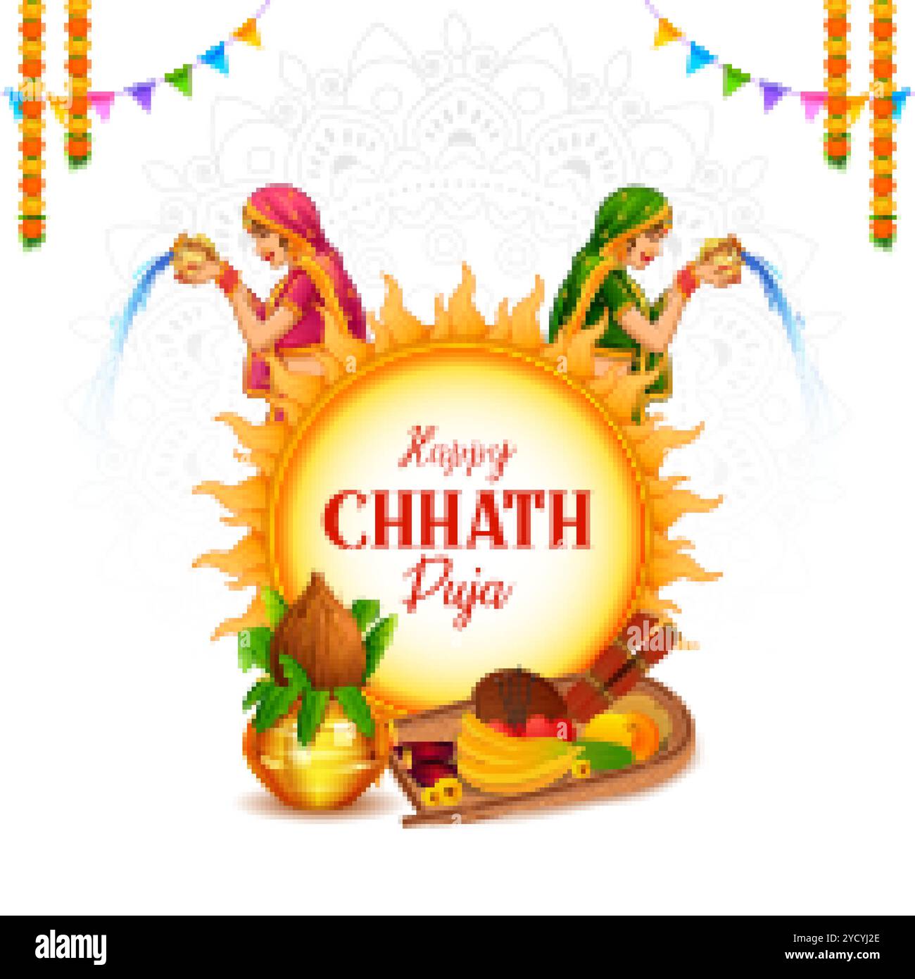 Chhath puja background Stock Vector Images - Alamy