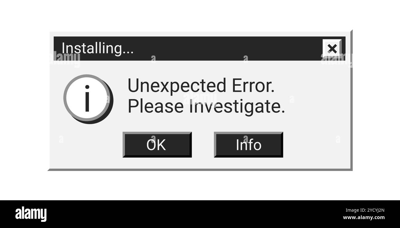 Old error window in black color Stock Vector Image & Art - Alamy