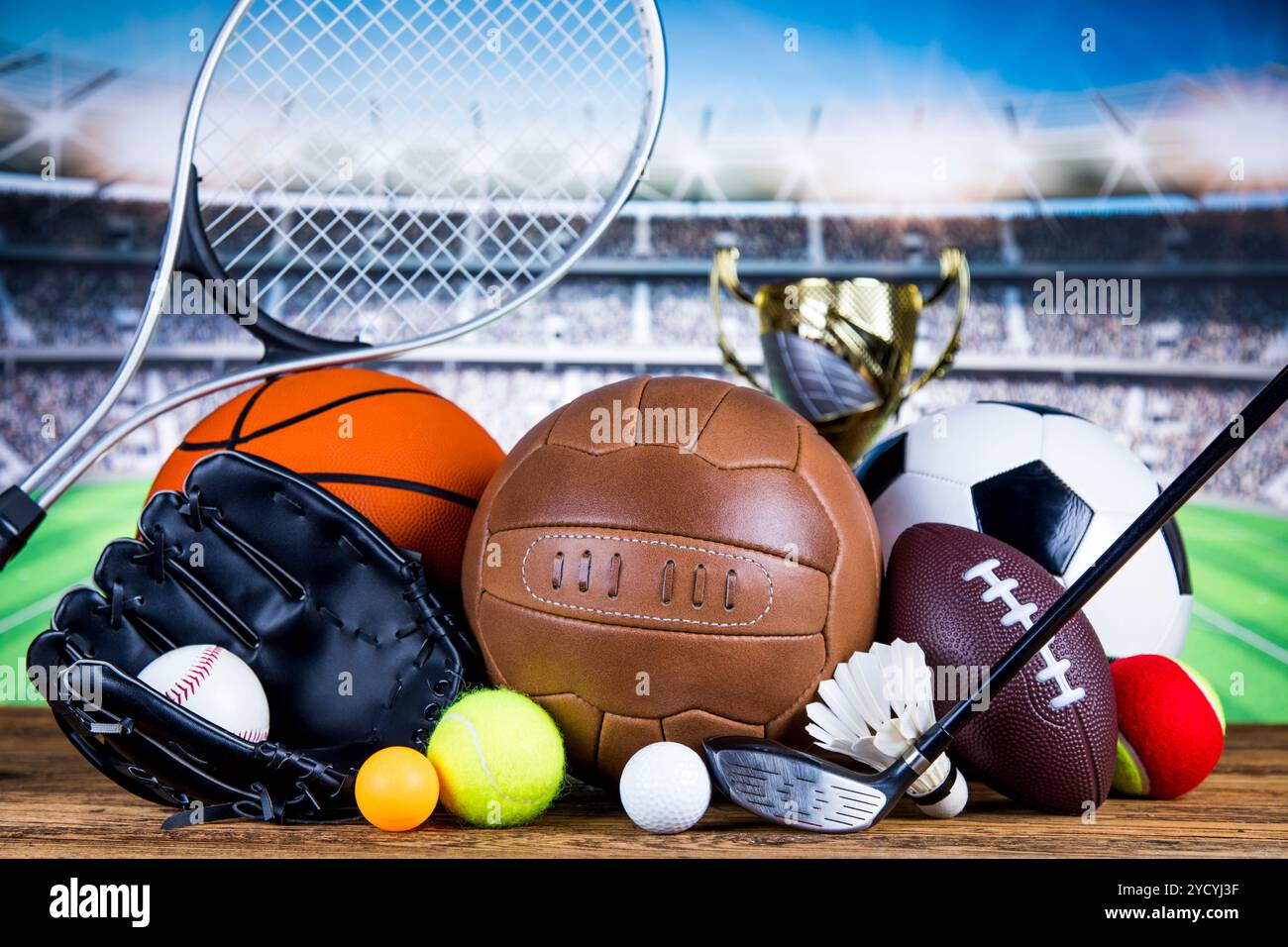 Achievement trophy, winning sport background Stock Photo - Alamy