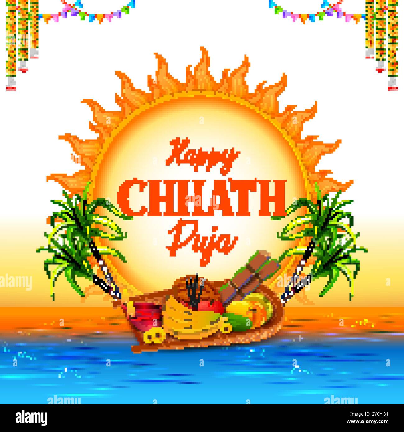 Chhath puja background Stock Vector Images - Alamy