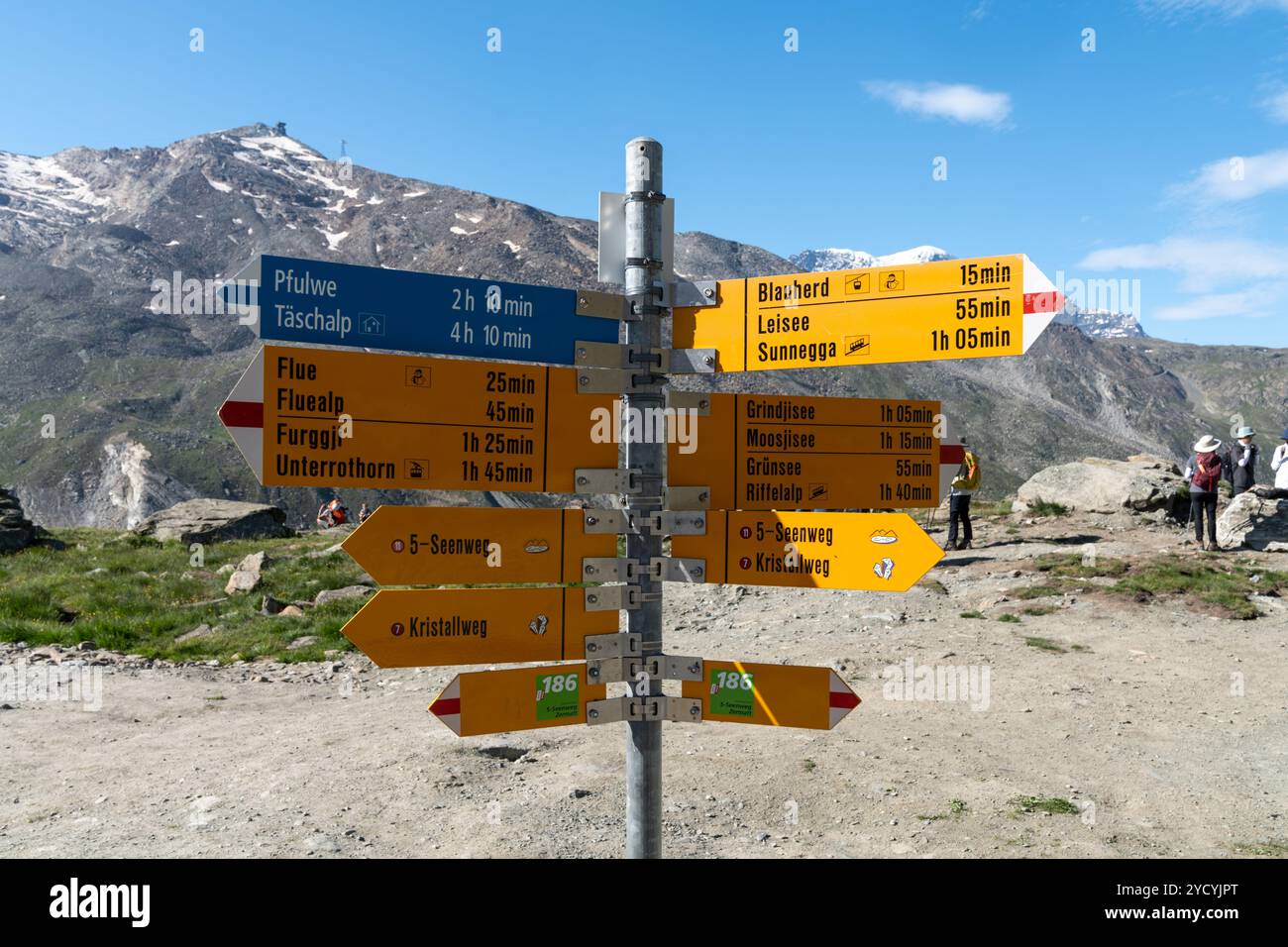 Zermatt, Switzerland - July 27, 2024: The Tons of hiking trail ...