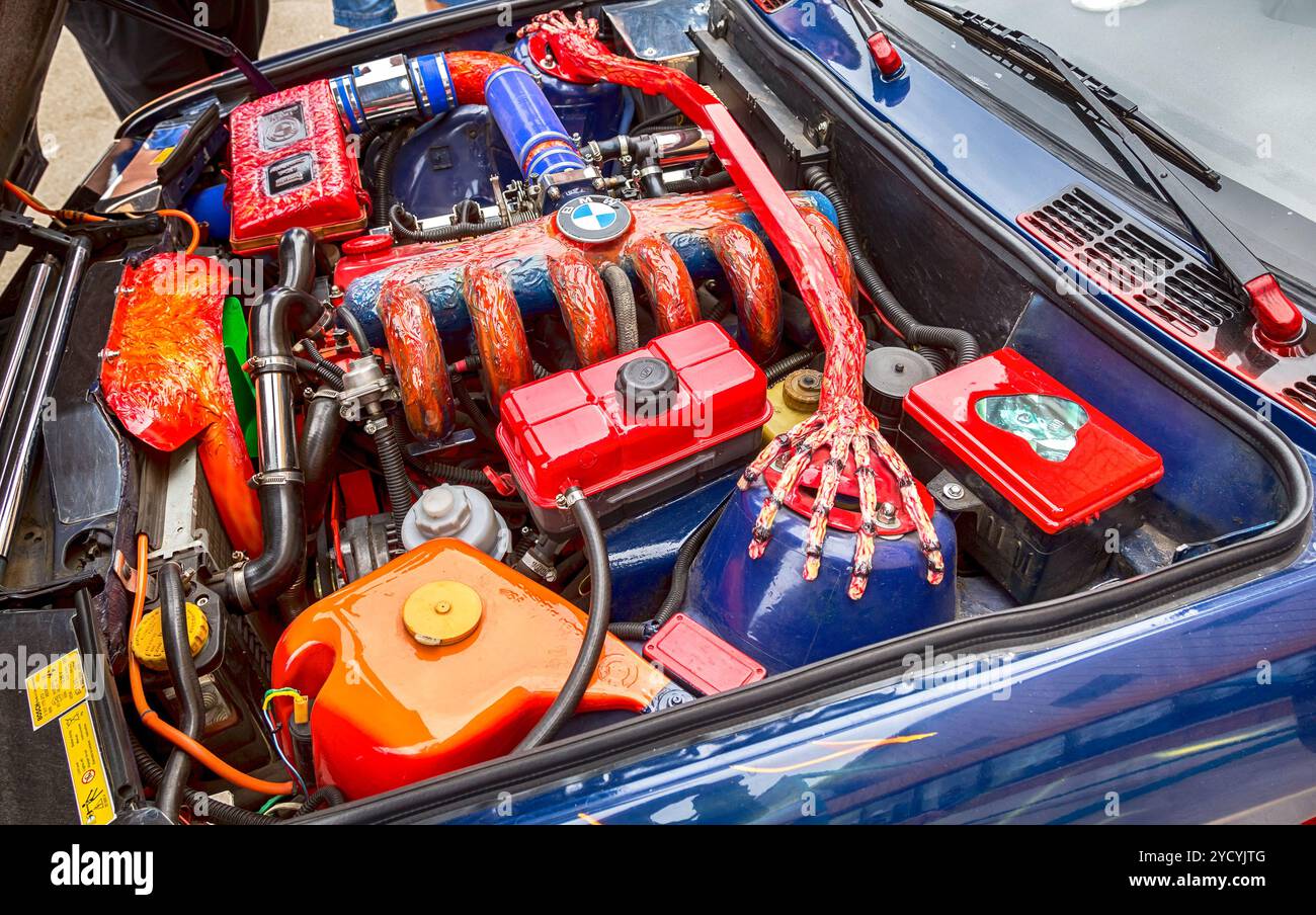Tuned turbo car engine of BMW Stock Photo - Alamy