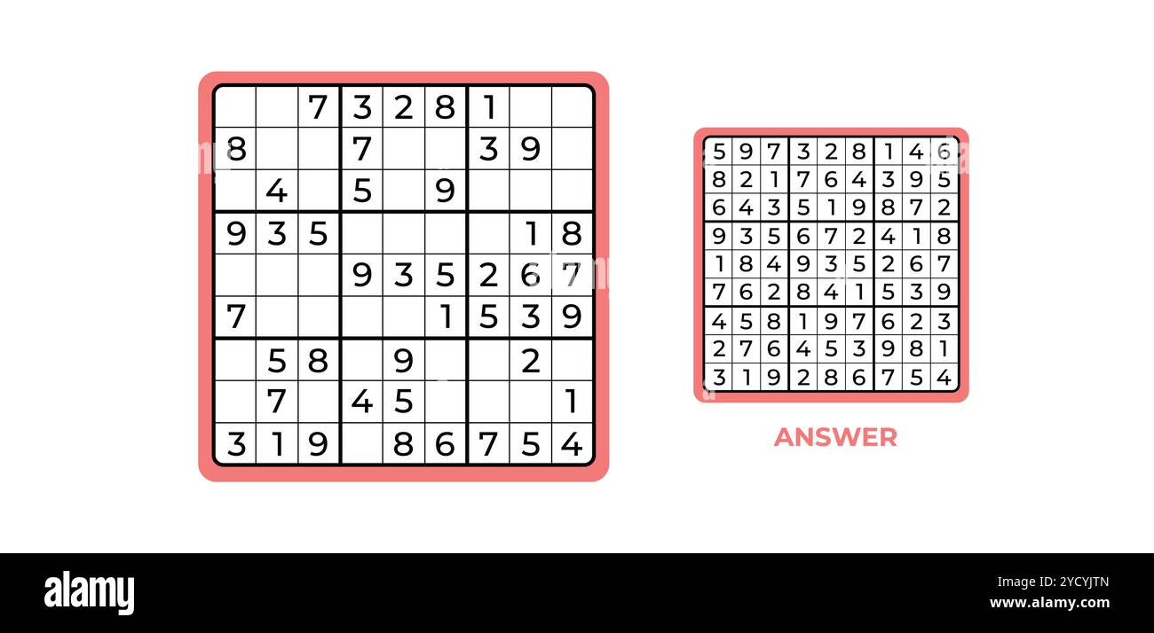 Sudoku boar intellectual game with numbers. Education game for brain ...