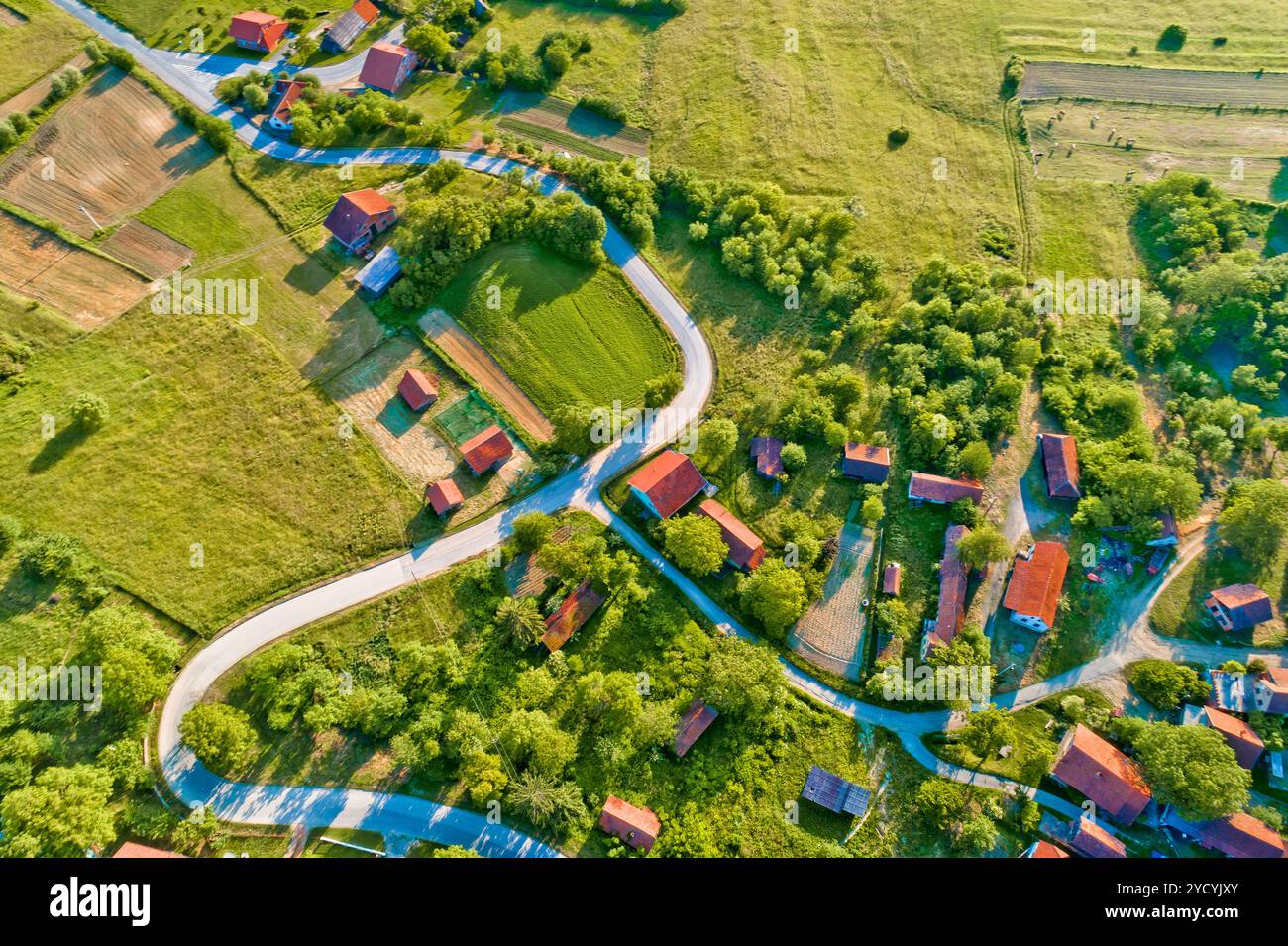 Aerial view path in field hi-res stock photography and images - Alamy