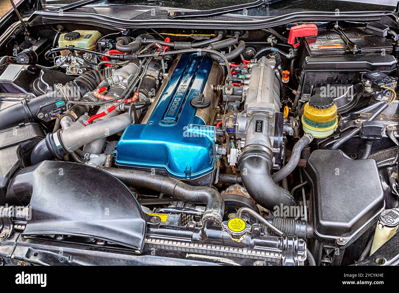 Tuned turbo car engine of Toyota in vehicle Stock Photo - Alamy