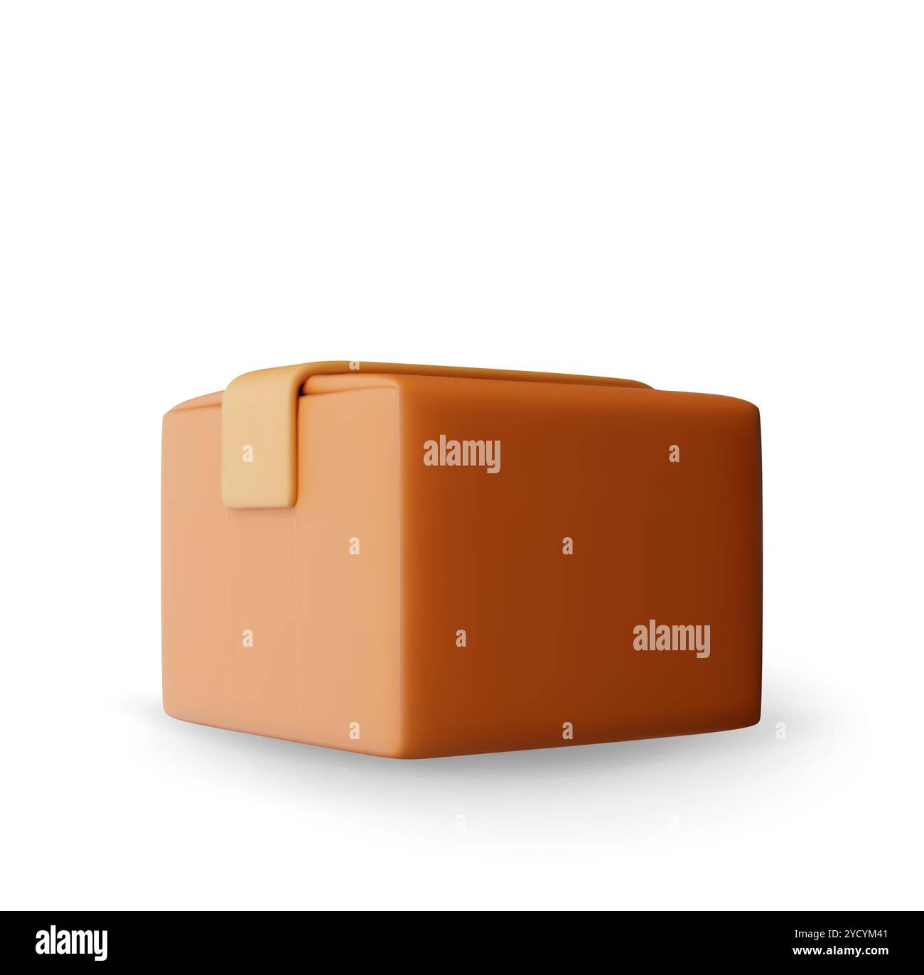 3D carton packaging box isolated on white. Render cardboard package ...