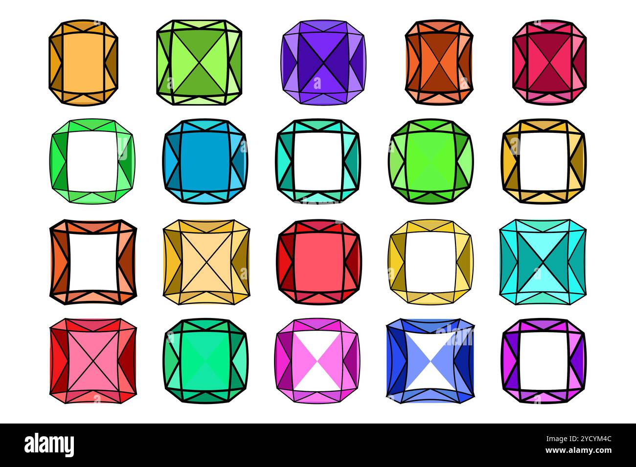 Colorful diamonds Stock Vector Images - Alamy