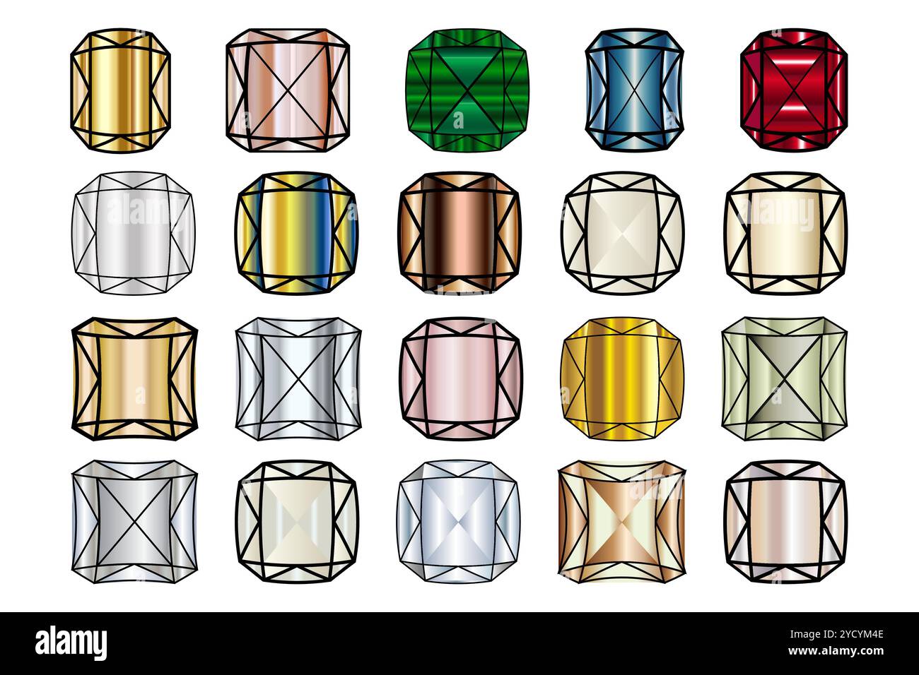 Set circle square diamond Cut Out Stock Images & Pictures - Alamy