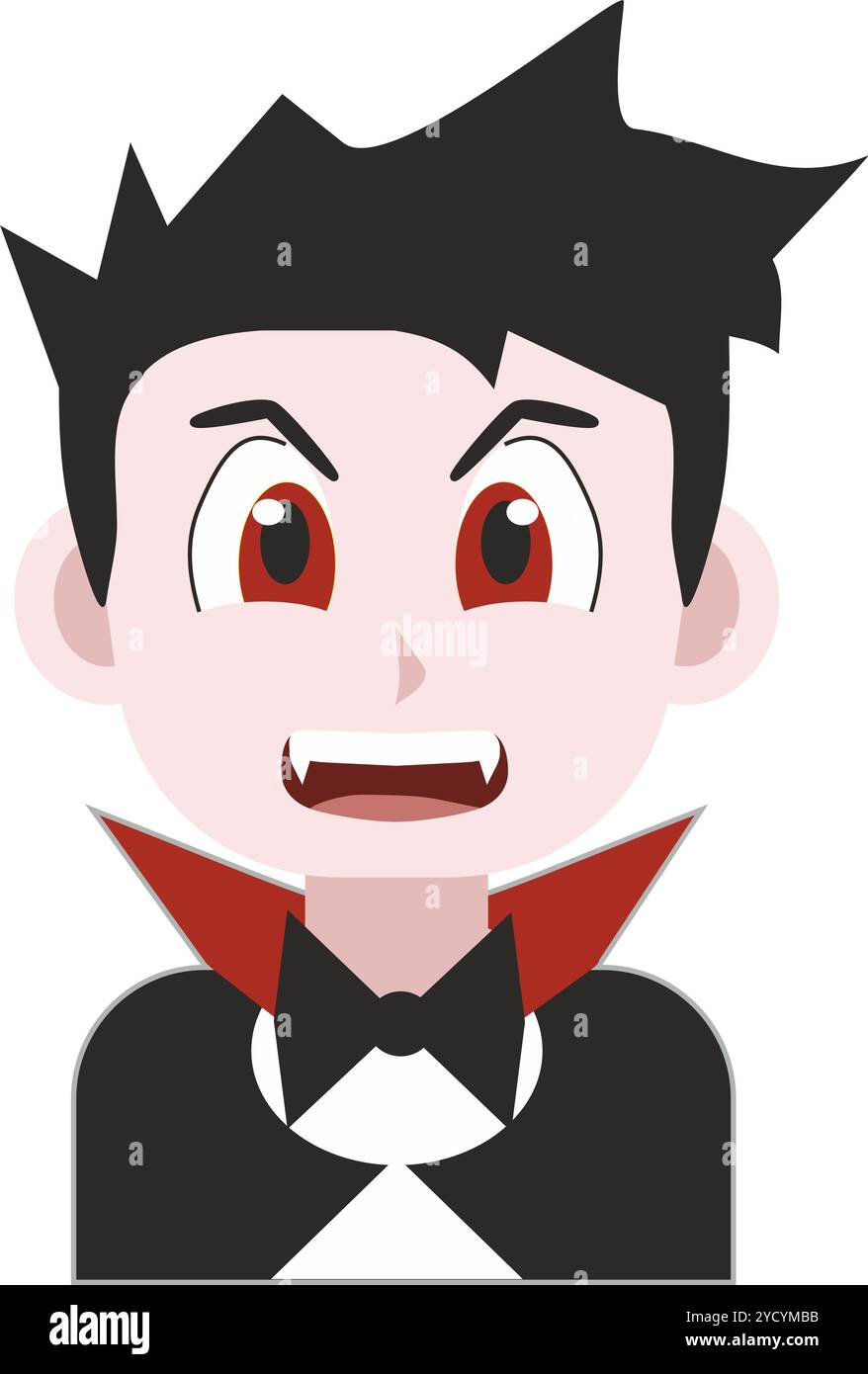 Japanese anime style illustration of a young man dressed as a Vampire ...