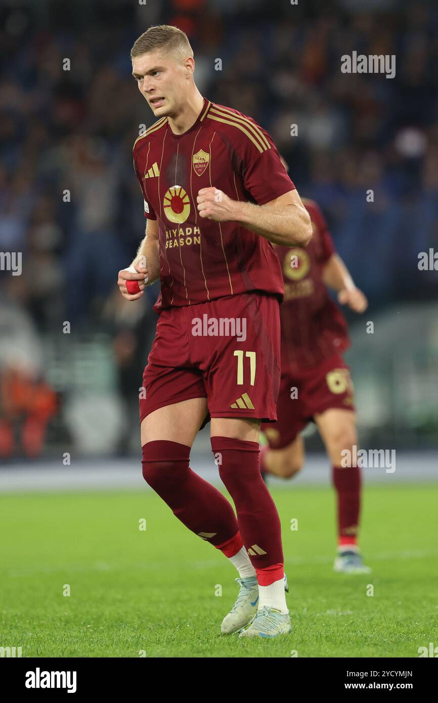 Rome, Italy 24.10.2024: Artem Dovbyk of Roma score the goal penalty and ...