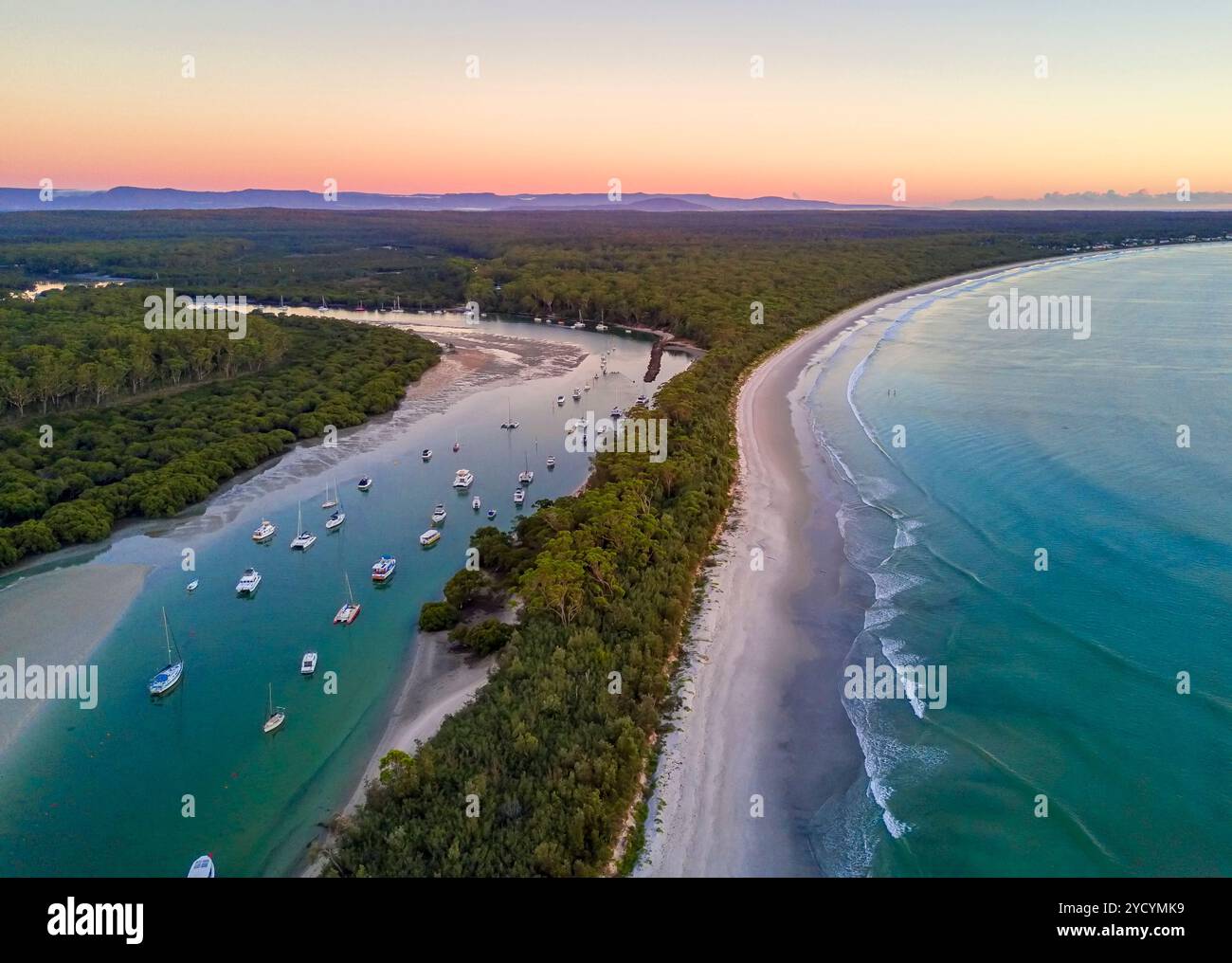 Scenic Landscape beach and inlet dawn Stock Photo - Alamy