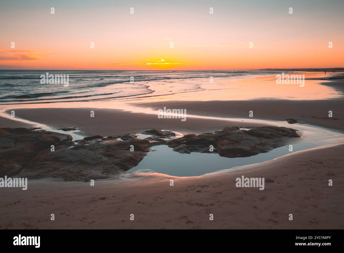 Simple sunset at Birubu Beach Stock Photo - Alamy
