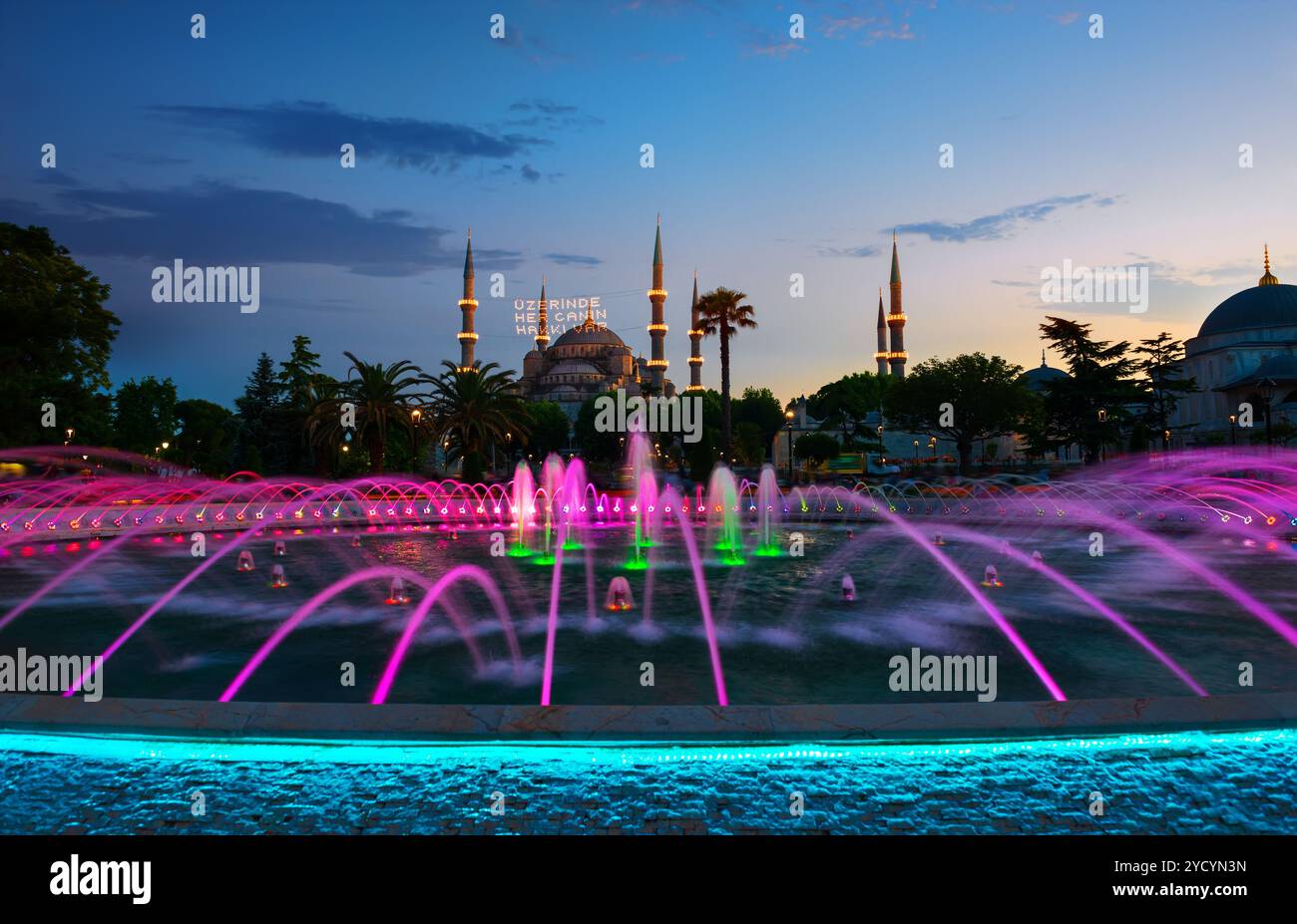 Blue Mosque Illuminated Stock Photo - Alamy