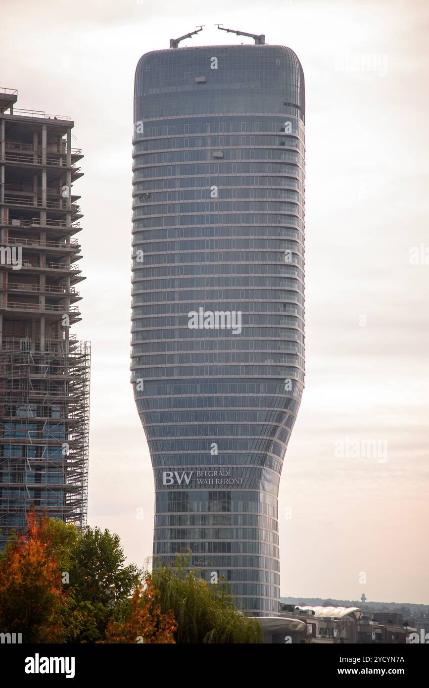 Belgrade tower (Kula Beograd) skyscraper in Belgrade Waterfront modern ...
