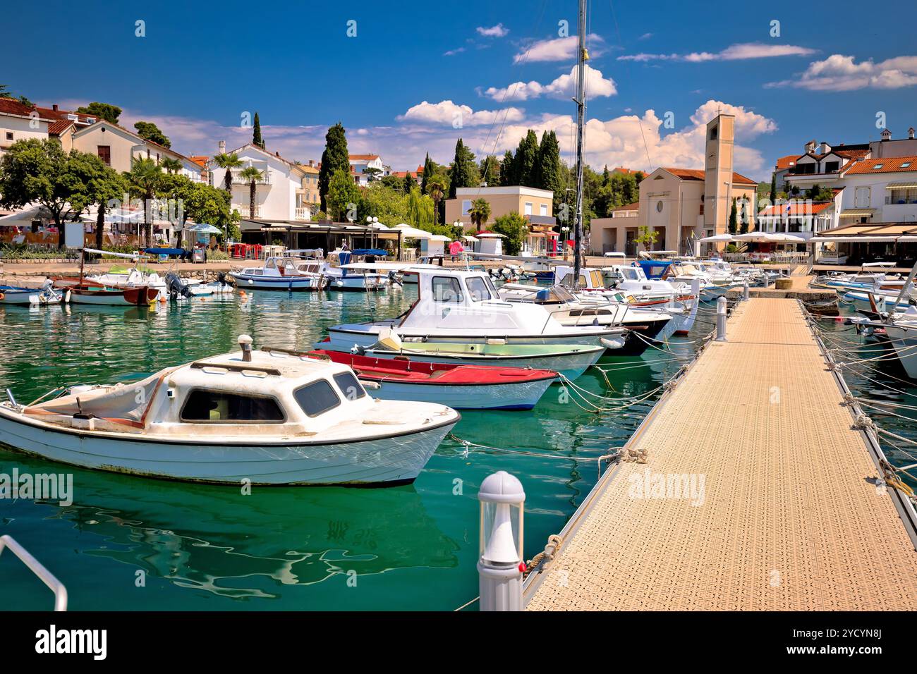 Town of Malinska harbor and waterfront view Stock Photo - Alamy
