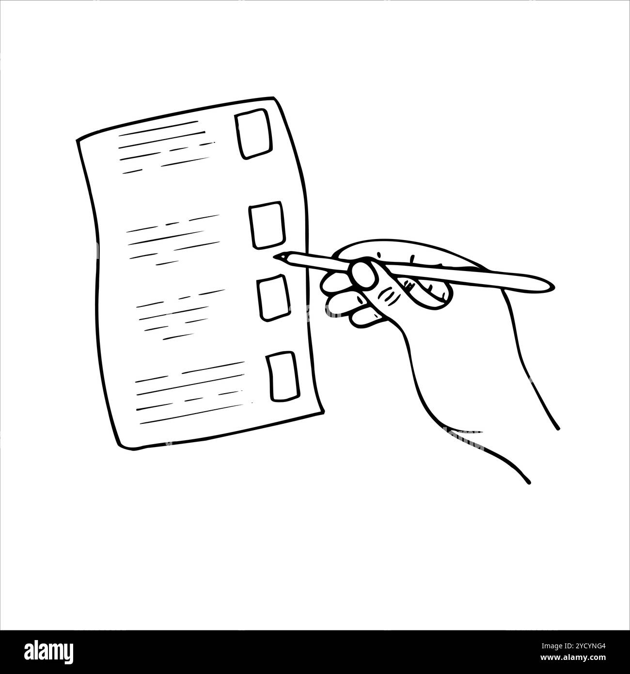 Pen in hand sheet Stock Vector Images - Alamy