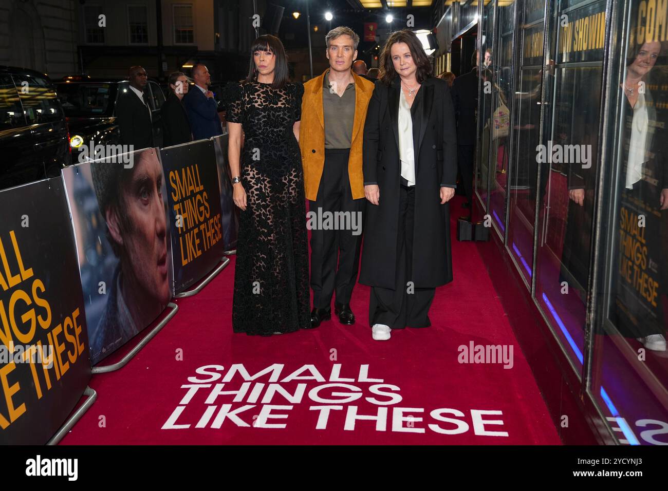 Eileen Walsh, from left, Cillian Murphy and Emily Watson pose for photographers upon arrival at ...