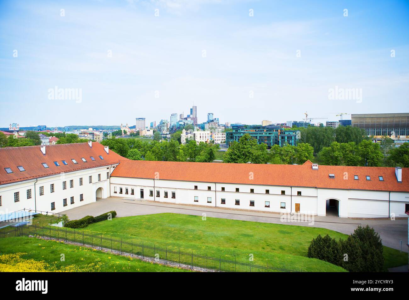 Top view of the old city and the new modern houses. Vilnius, Lithuania ...