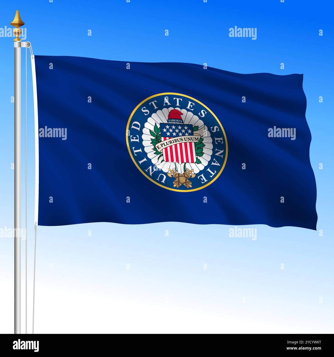 US Senate waving flag, United States of America, vector illustration ...