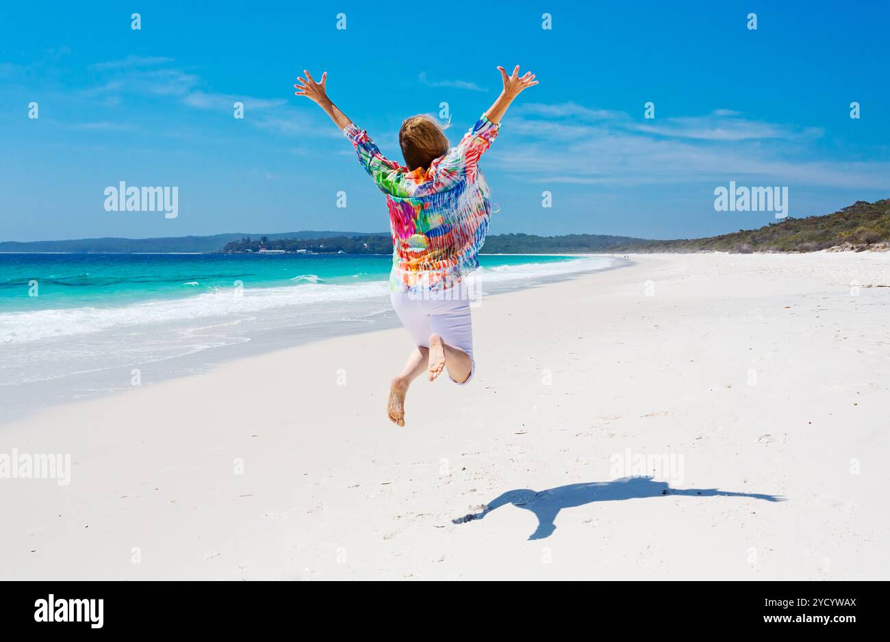 Energetic woman beach summer hi-res stock photography and images - Alamy
