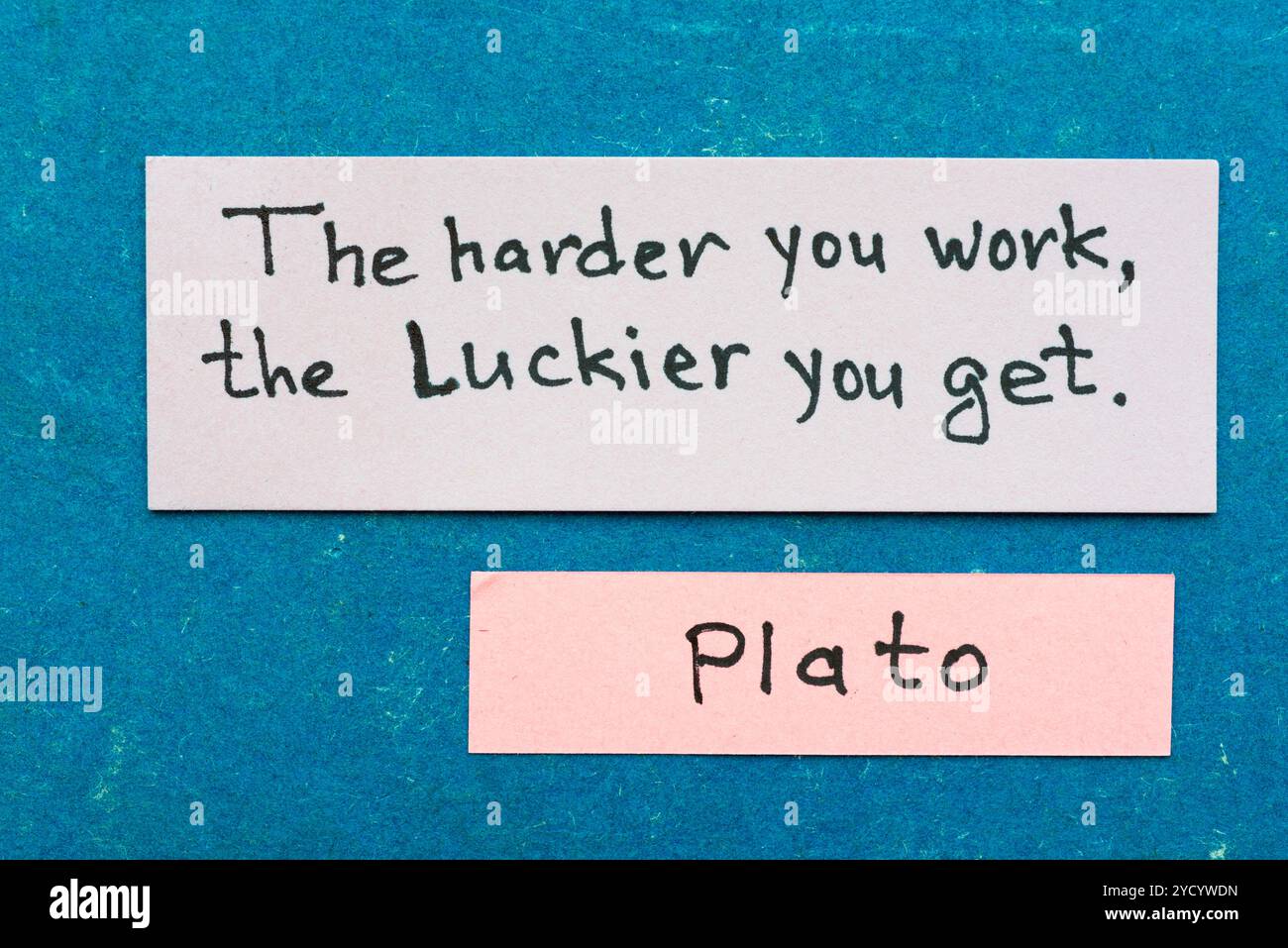 Harder but luckier Stock Photo - Alamy