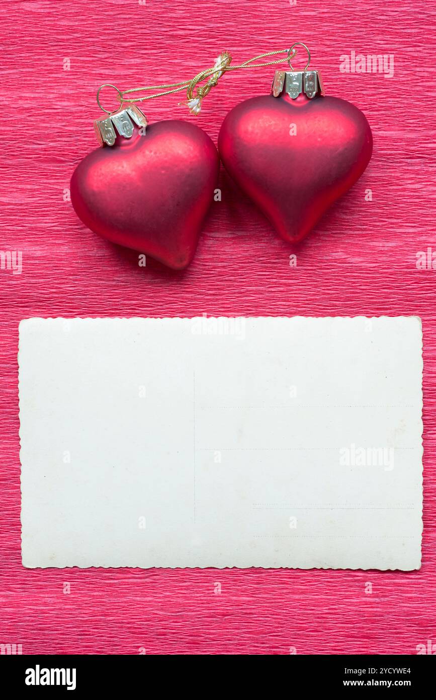 Hearts with card Stock Photo - Alamy