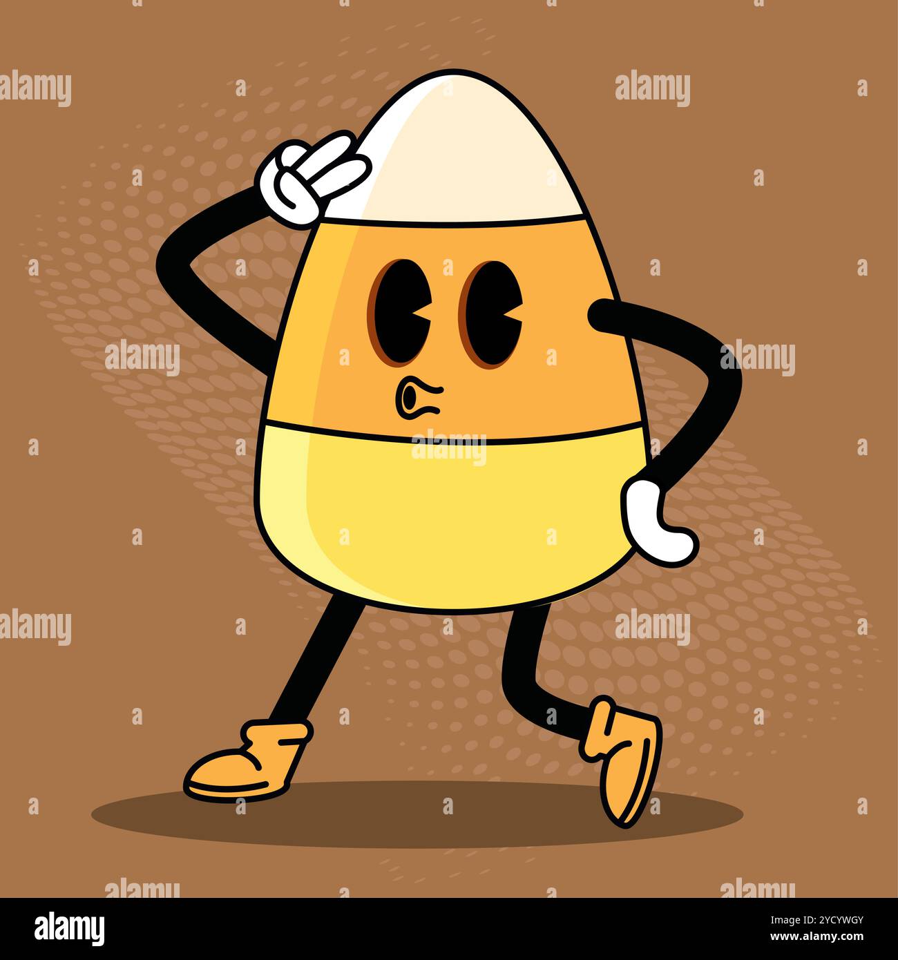 Candy corn character posing with playful expression, Vector Stock ...