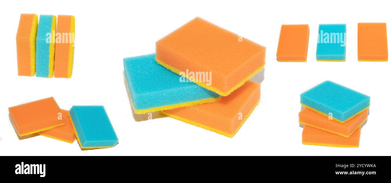 Sponges for washing dishes. Sponges for washing dishes on white ...