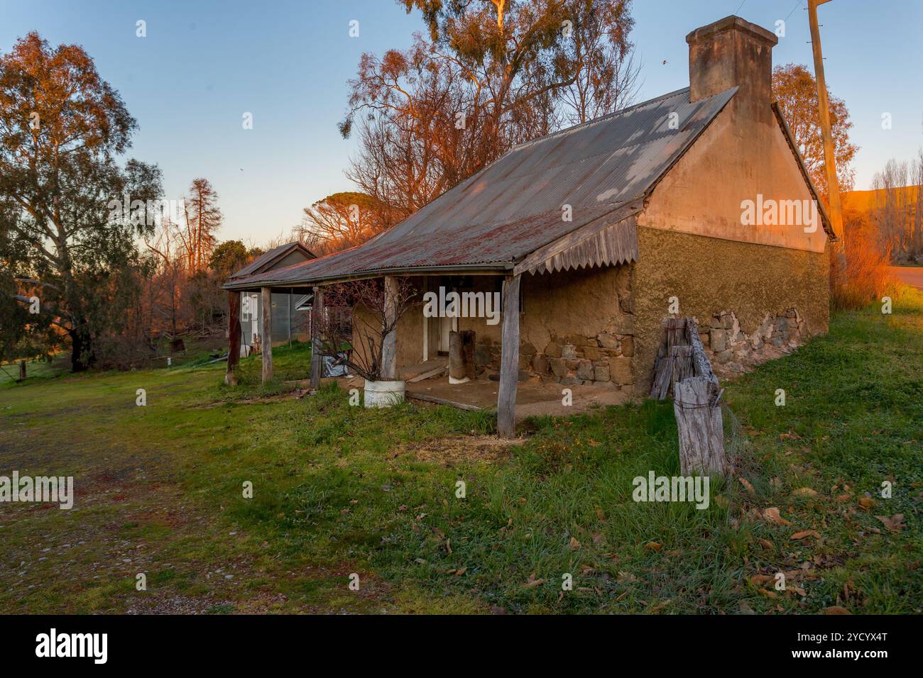Rustic old farm house with its render exposing what looks like hand cut ...