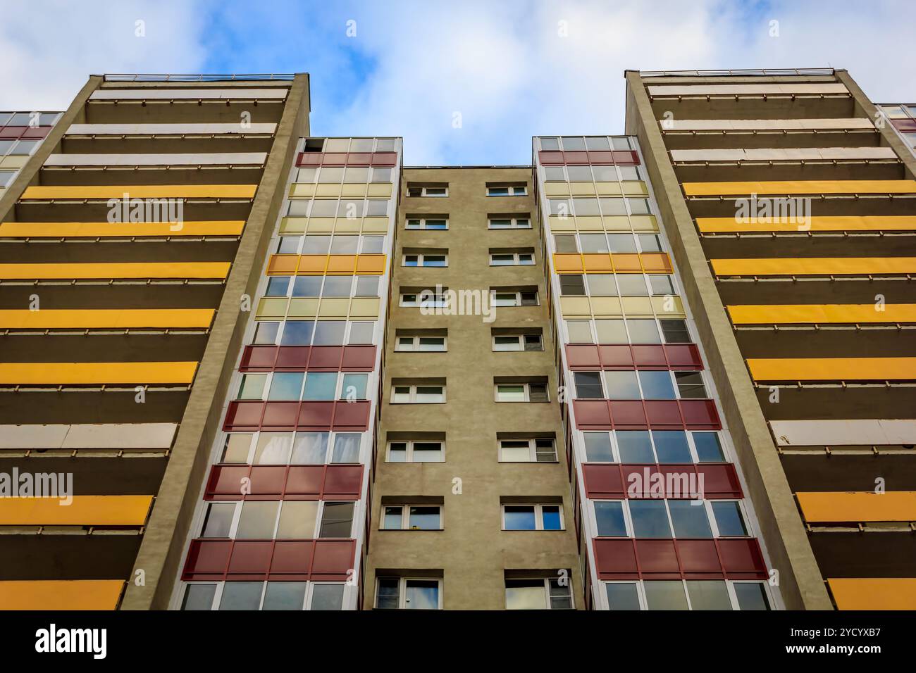The windows of a high-rise multi-storey residential building. Buildings ...