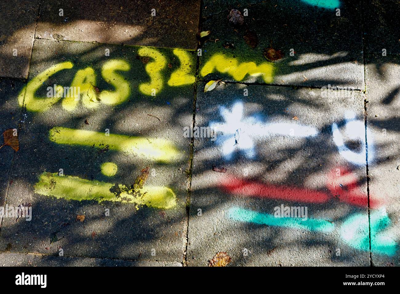 Underground utility markings on hi-res stock photography and images - Alamy