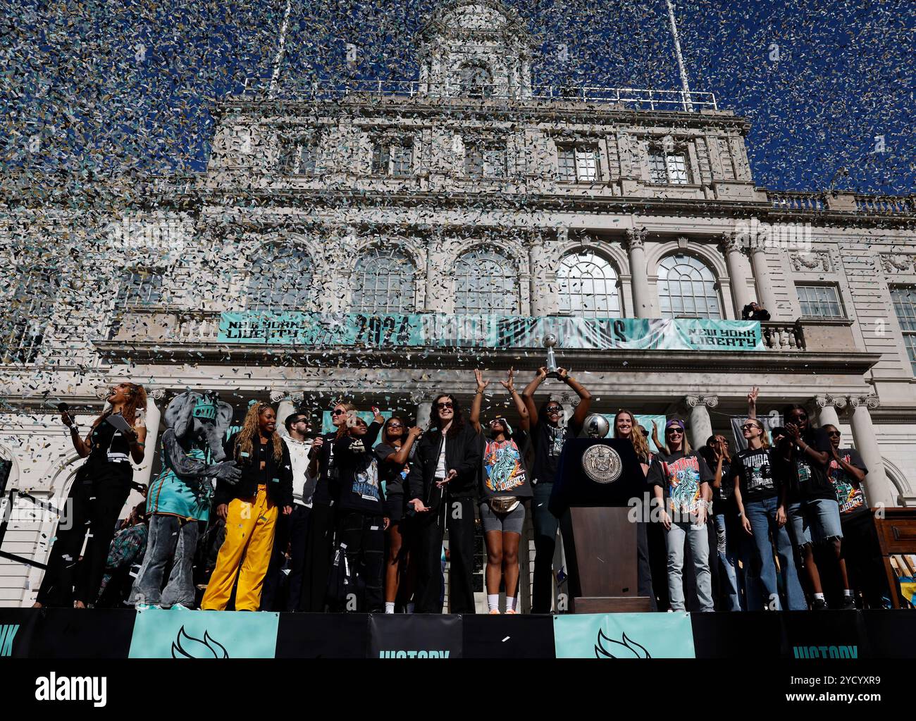 New York, United States. 24th Oct, 2024. WNBA 2024 champions New York ...