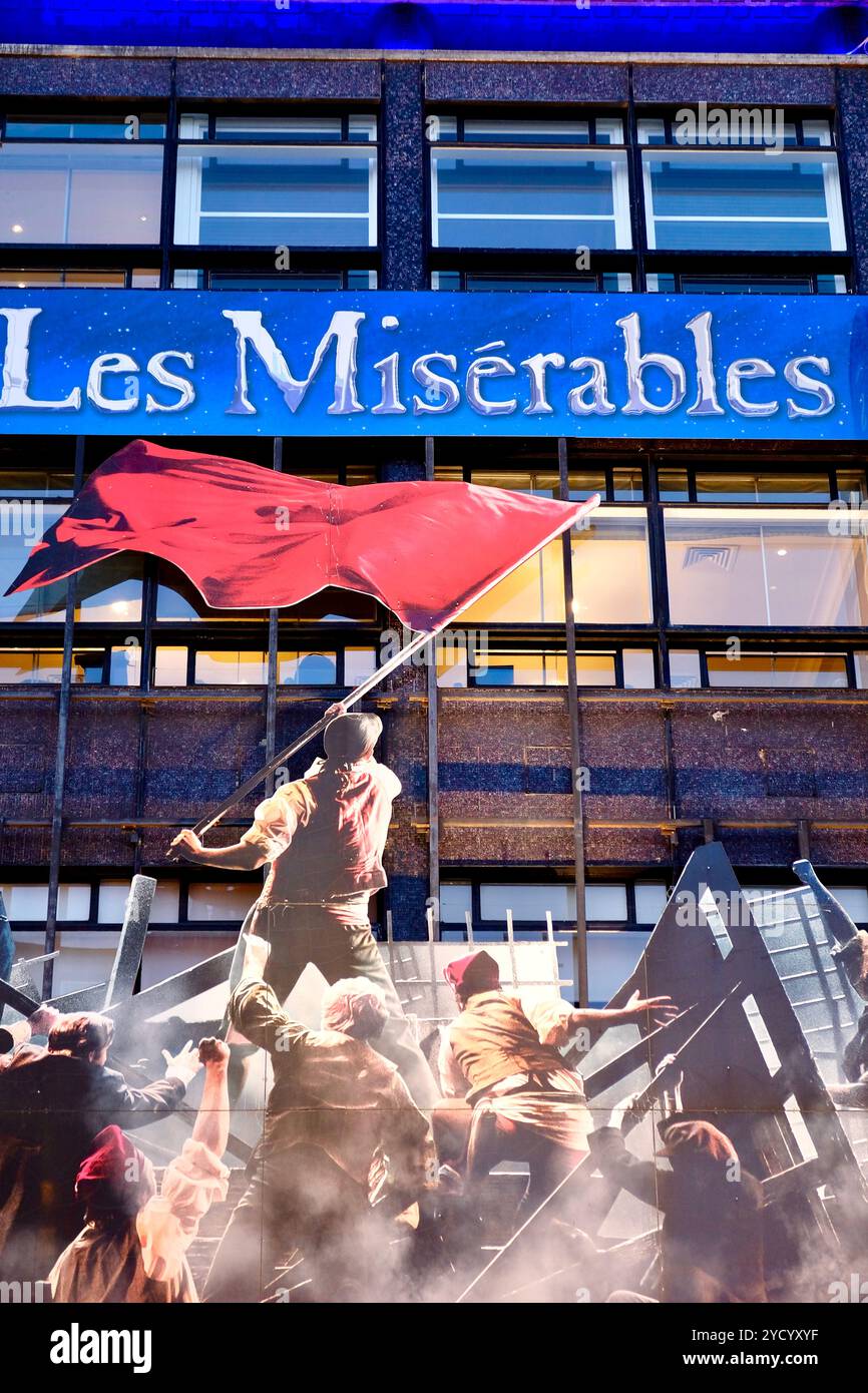 Hoarding on the front of the Sondheim Theatre on Shaftesbury Avenue in ...