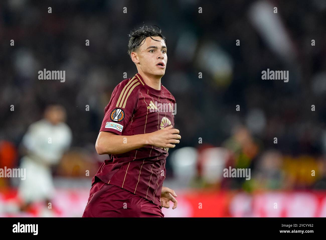 Niccolo' Pisilli of AS Roma looks on during the UEFA Europa League 2024 ...