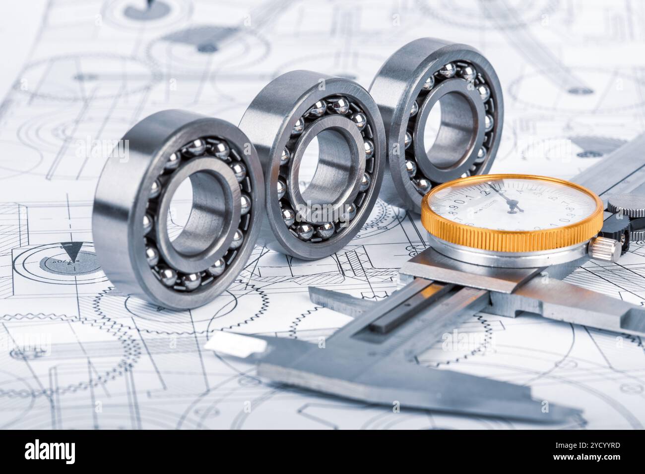 Technical drawings with the bearing Stock Photo - Alamy