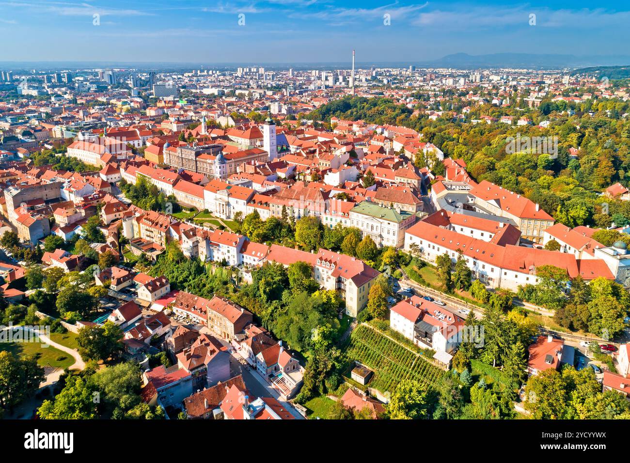 Aerial view rooftops downtown hi-res stock photography and images - Alamy