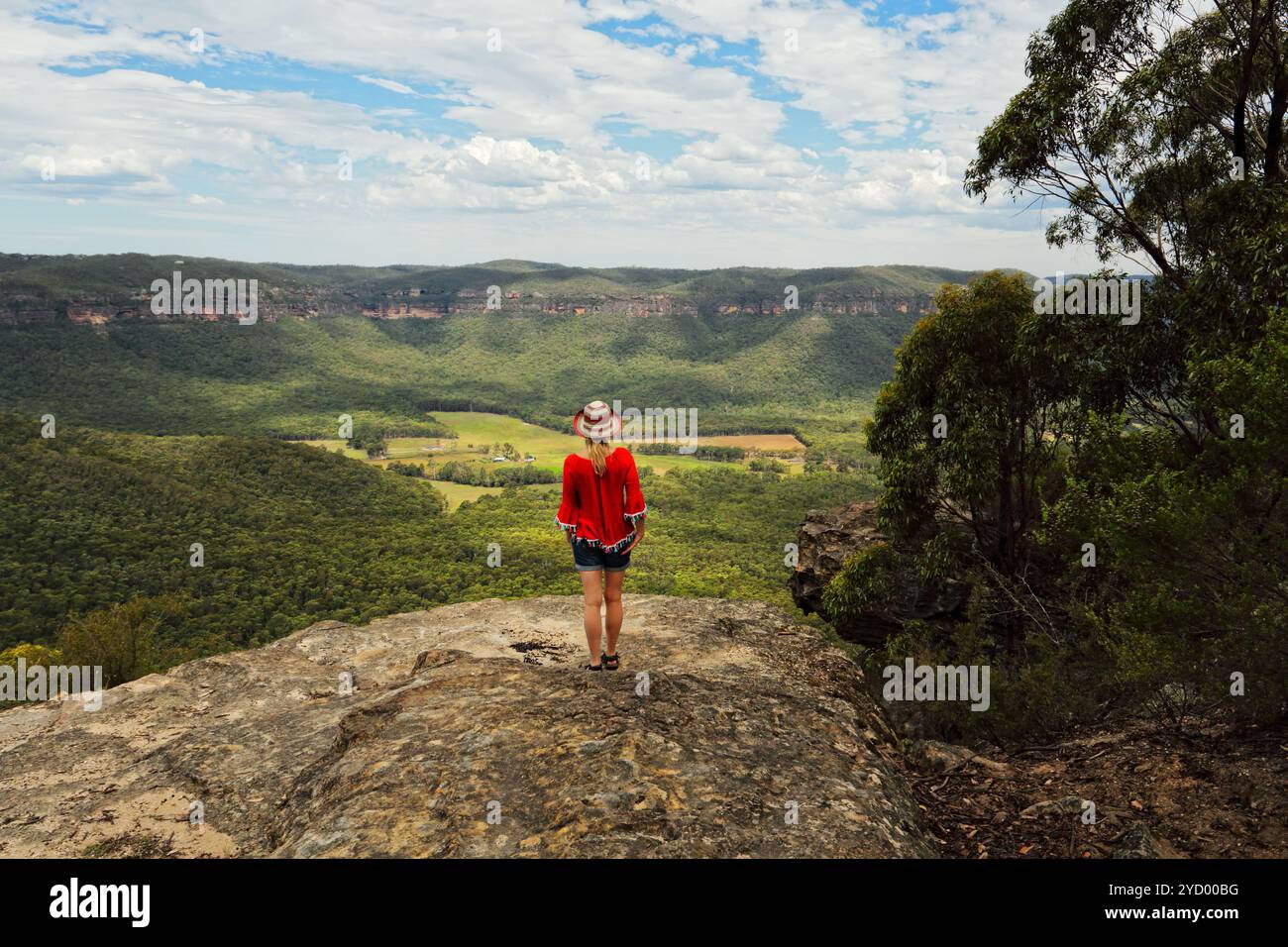 Taking in the magnificent views of valley and mountain escarpments ...