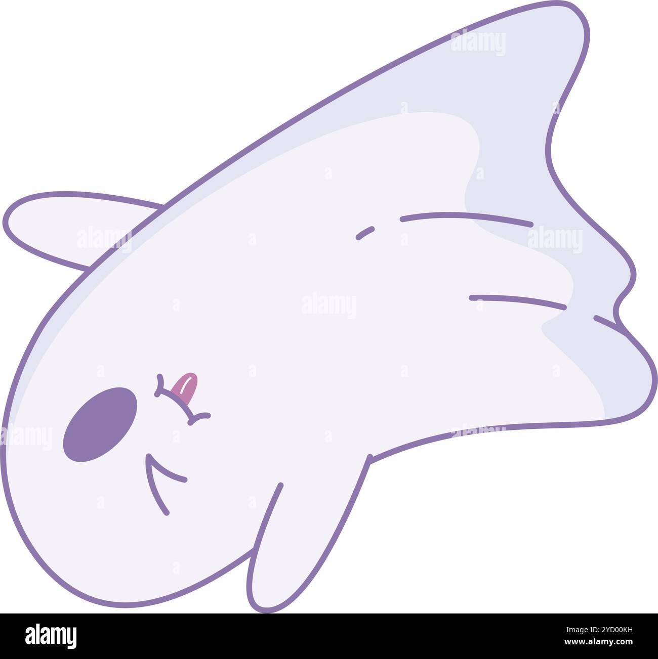 Sleeping cartoon ghost with relaxed and peaceful expression, Vector ...