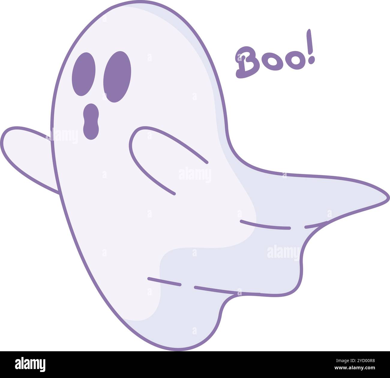 Cute cartoon ghost character saying Boo with spooky face, Vector Stock ...