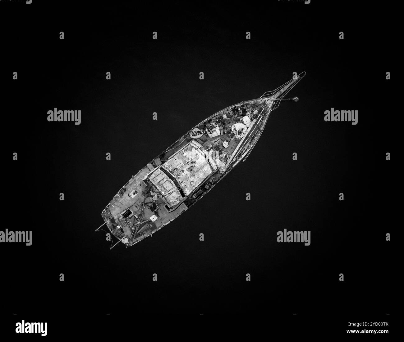 Old rusty fishing trawler Black and White Stock Photos & Images - Alamy