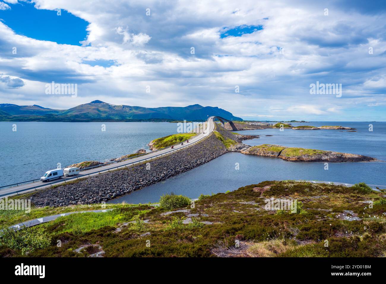Atlantic Ocean Road Two bikers on motorcycles Stock Photo - Alamy