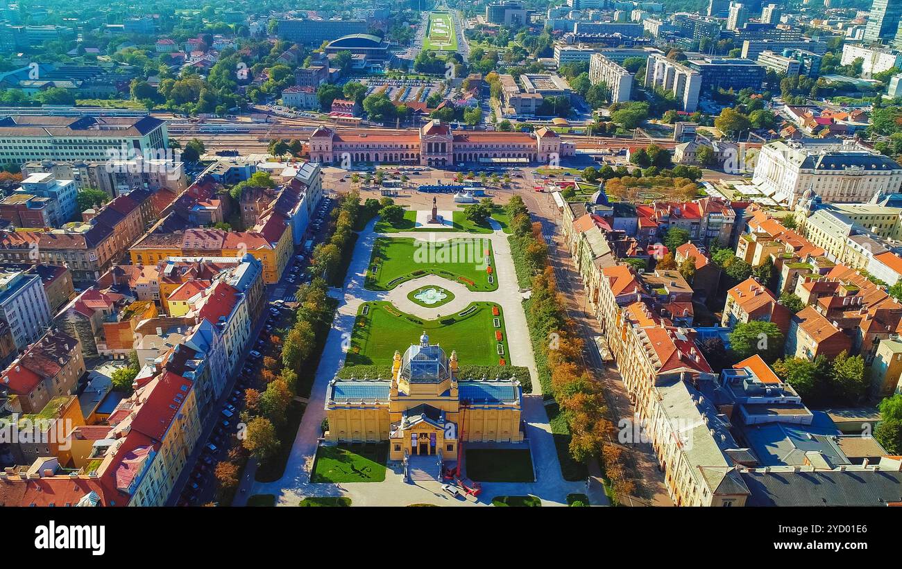 Zagreb historic city center aerial view Stock Photo - Alamy