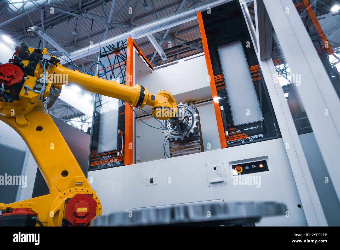 Robotic Arm modern industrial technology. Automated production cell ...