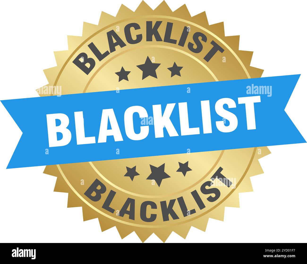 blacklist round blue and gold label isolated on transparent background ...