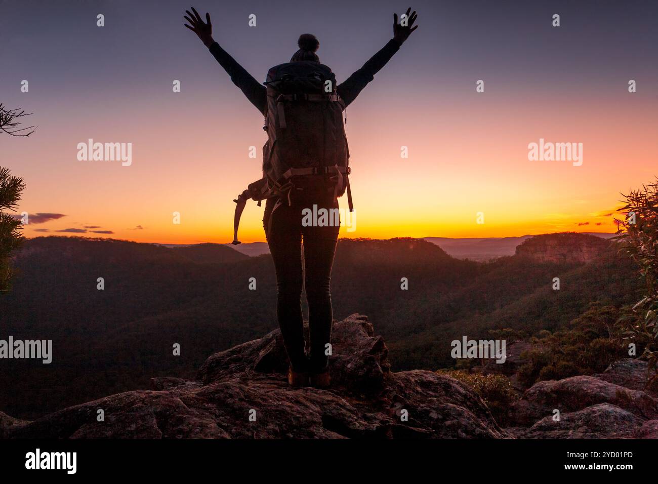 Standing on peak that mountain feeling Stock Photo - Alamy